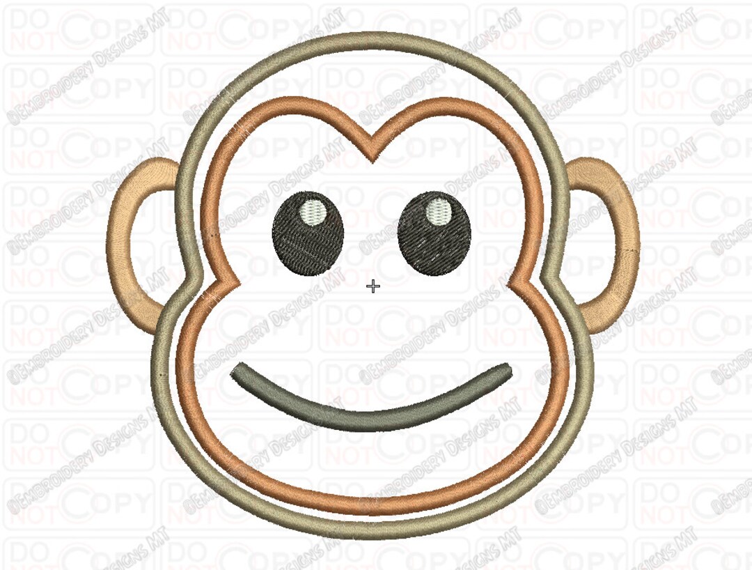 Monkey Face Head Applique Embroidery Design in 3x3 4x4 and 5x7 Sizes - Etsy
