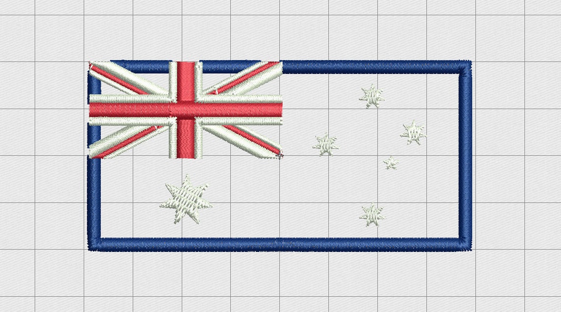Australia Country Flag Applique Embroidery Design in 3x3 4x4 and 5x7 ...