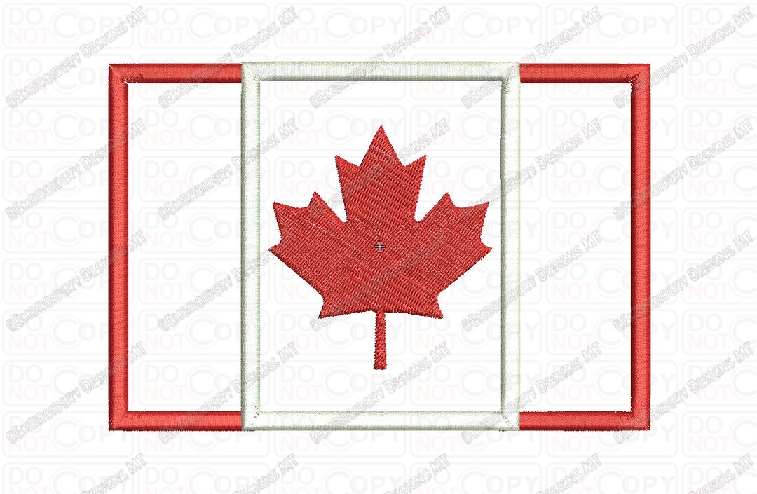 Canada Country Flag Applique Embroidery Design in 3x3 4x4 and 5x7 Sizes ...