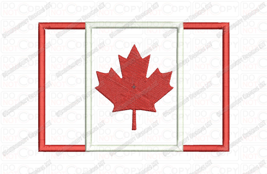 Canada Country Flag Applique Embroidery Design in 3x3 4x4 and 5x7 Sizes ...
