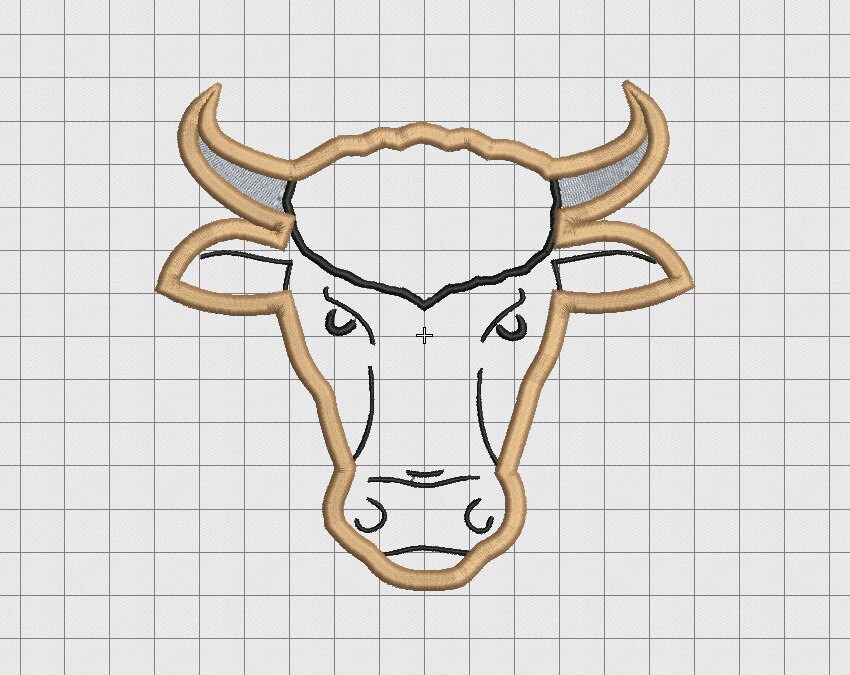 Cow Bull Applique Embroidery Design in 3x3 4x4 5x5 and 6x6 Sizes - Etsy