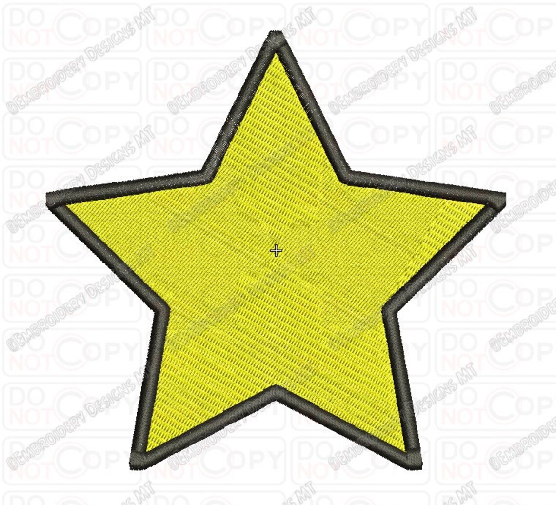 Basic Yellow Star Embroidery Design in 2x2 3x3 4x4 and 5x7 - Etsy