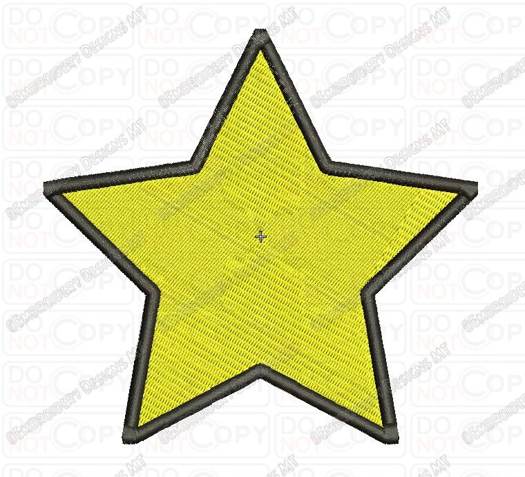 Basic Yellow Star Embroidery Design in 2x2 3x3 4x4 and 5x7 - Etsy