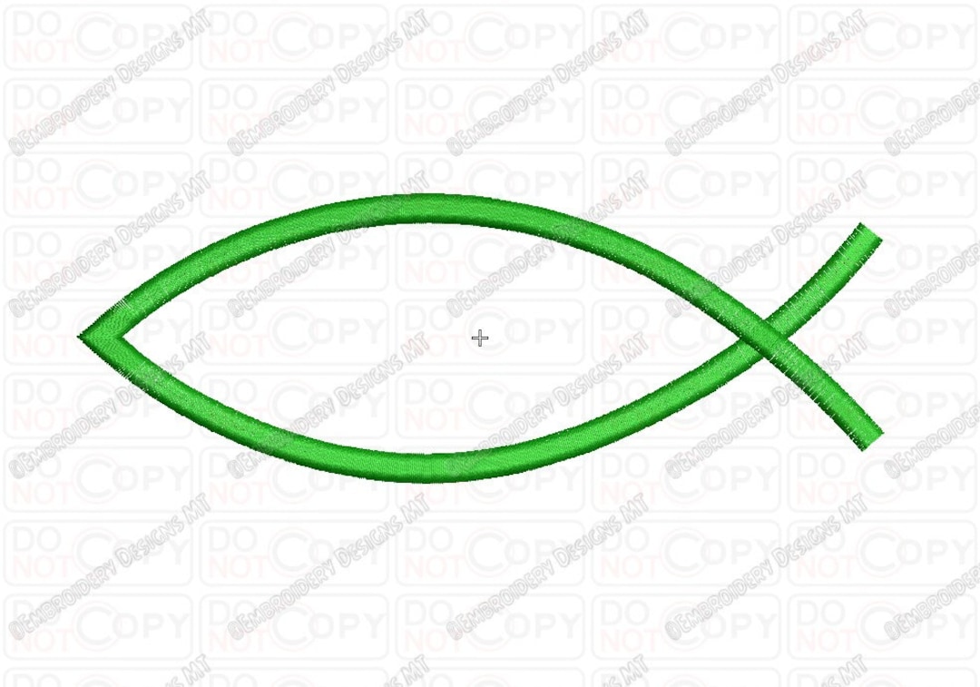 Jesus Fish Religious Religion Full Stitch Embroidery Design in 1x1 2x2 ...