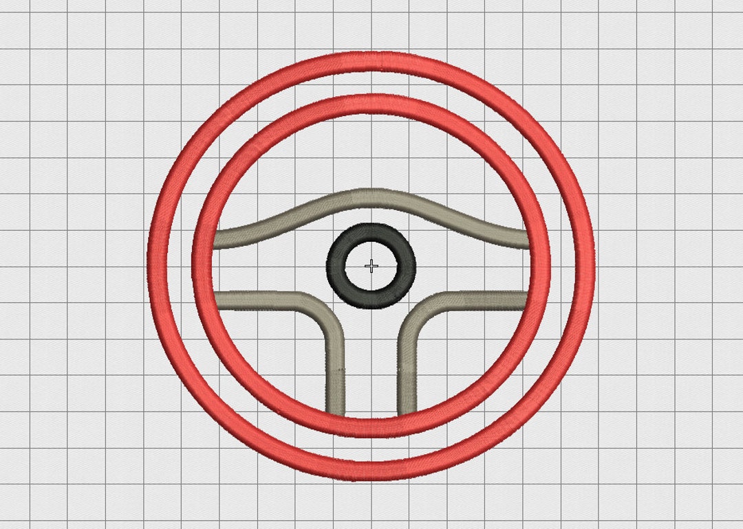 Steering Wheel 3 Layer Applique Embroidery Design in 3x3 4x4 5x5 and ...