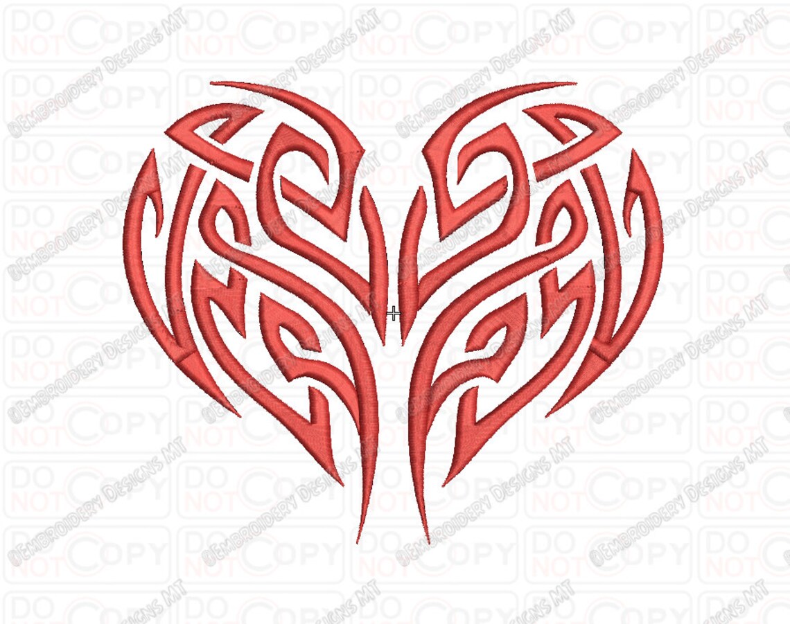 Heart Tribal Tattoo Embroidery Design in 2x2 3x3 4x4 and 5x7 Sizes - Etsy