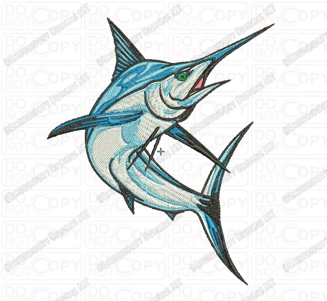 Marlin Fish Embroidery Design in 4x4 5x7 and 6x10 Sizes - Etsy