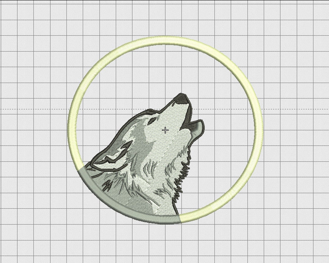 Wolf Howling at the Moon Applique Embroidery Design in 4x4 5x5 6x6 and ...