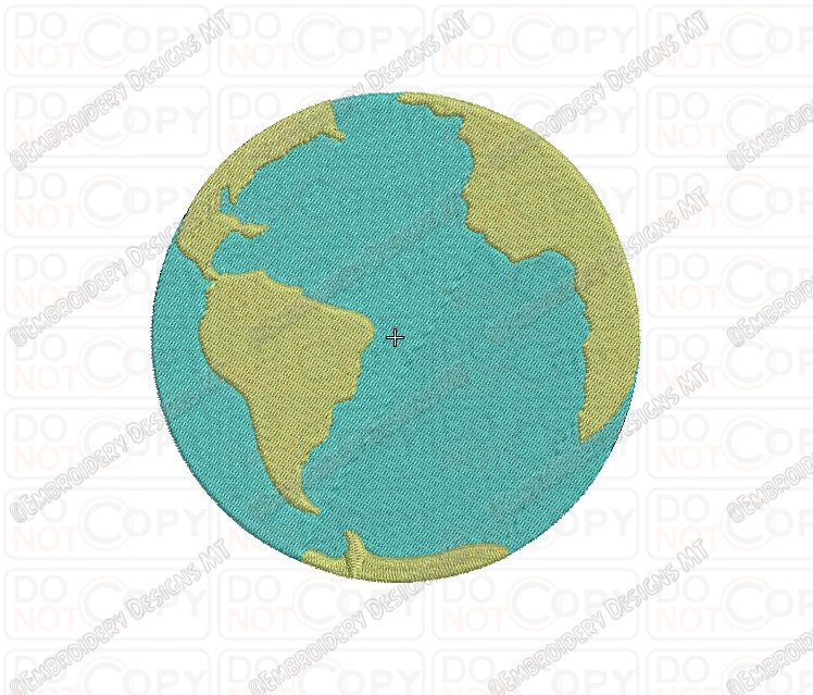 Earth World Globe Embroidery Design in 2x2 3x3 4x4 and 5x7 - Etsy