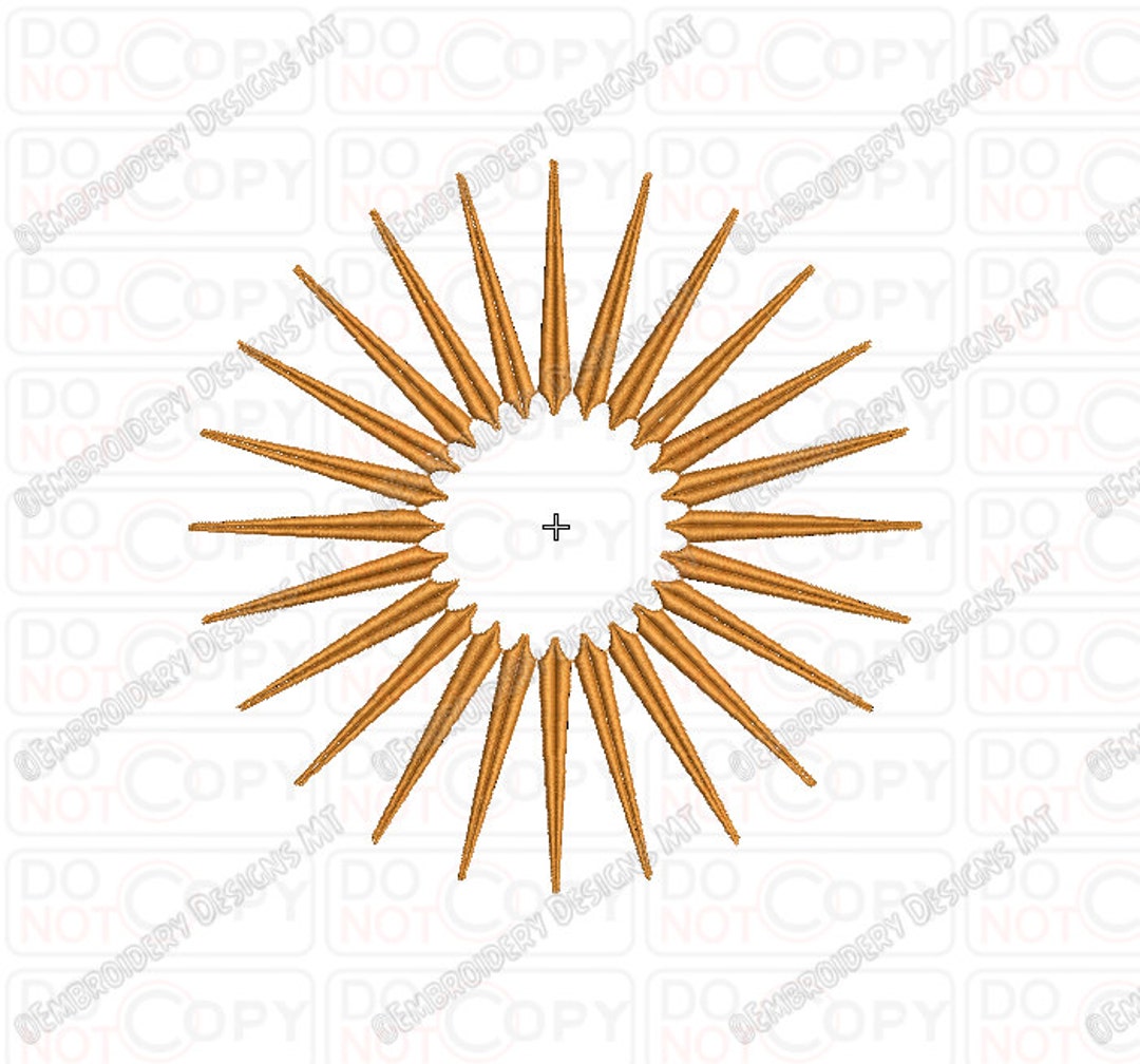 Sun Rays Embroidery Design in 2x2 3x3 4x4 and 5x5 Sizes - Etsy