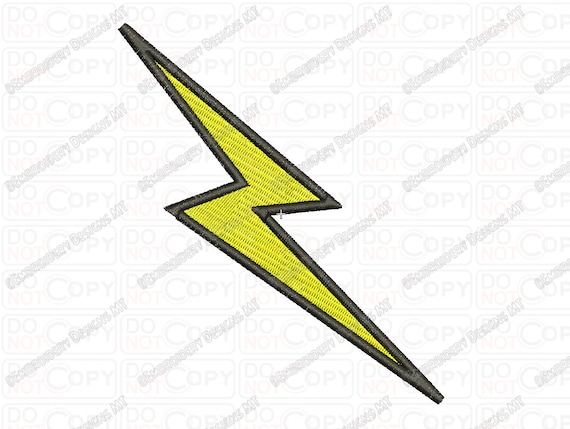 Lightning Bolt Embroidery Design in 1x1 2x2 3x3 4x4 and 5x7 | Etsy