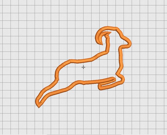 Leaping Ram Applique Embroidery Design in 4x4 5x5 and 6x6 | Etsy