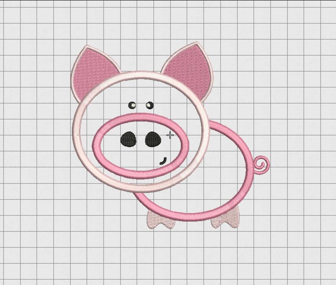 Pig Full Body Applique Embroidery Design in 4x4 5x5 and 6x6 Sizes - Etsy