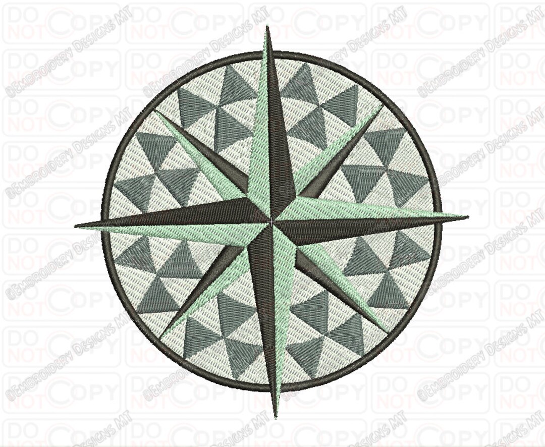 Compass Nautical Star Star Embroidery Design in 3x3 4x4 and 5x7 Sizes ...