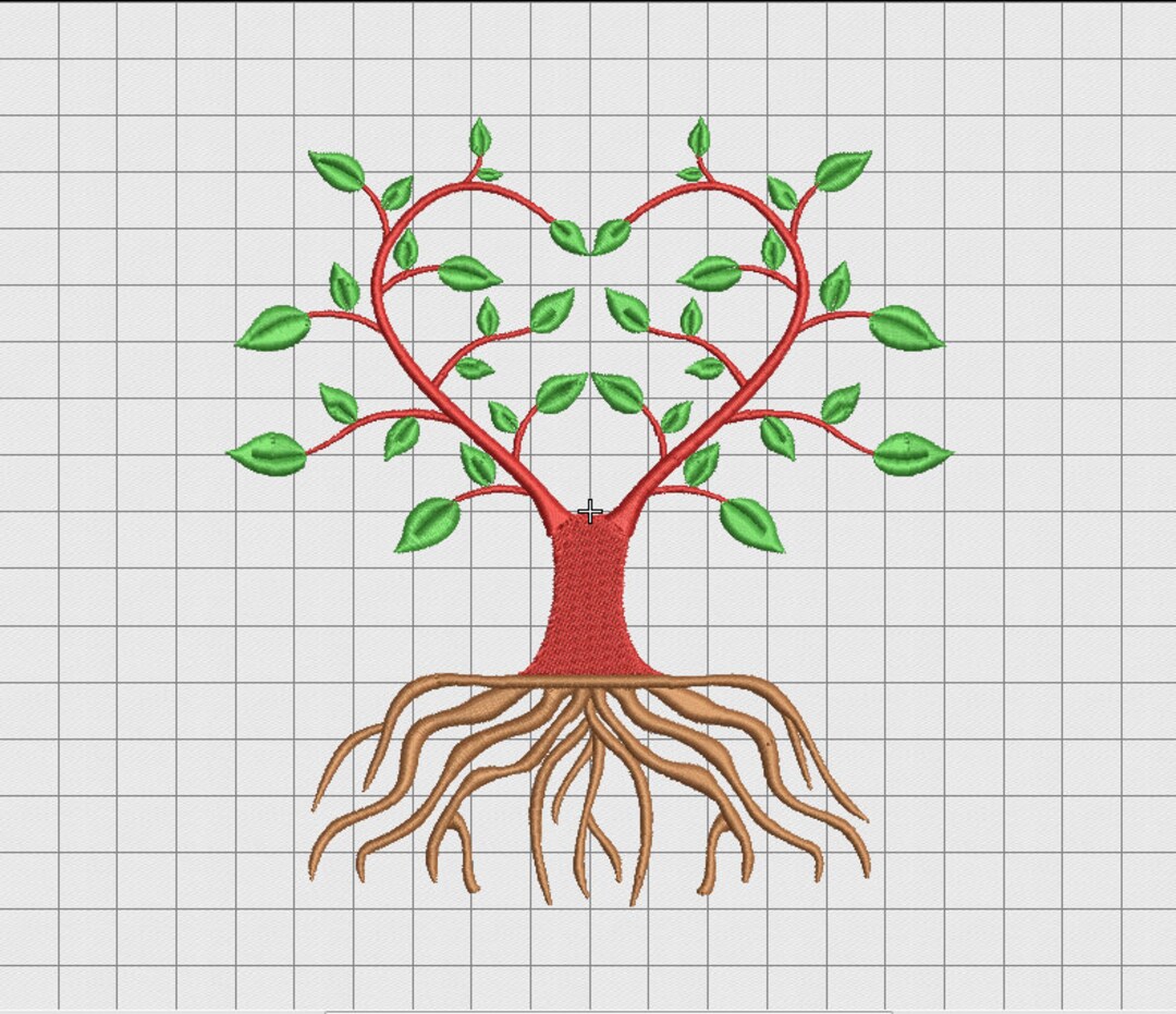 Tree Heart and Roots Embroidery Design in 4x4 5x5 6x6 and 7x7 Sizes - Etsy