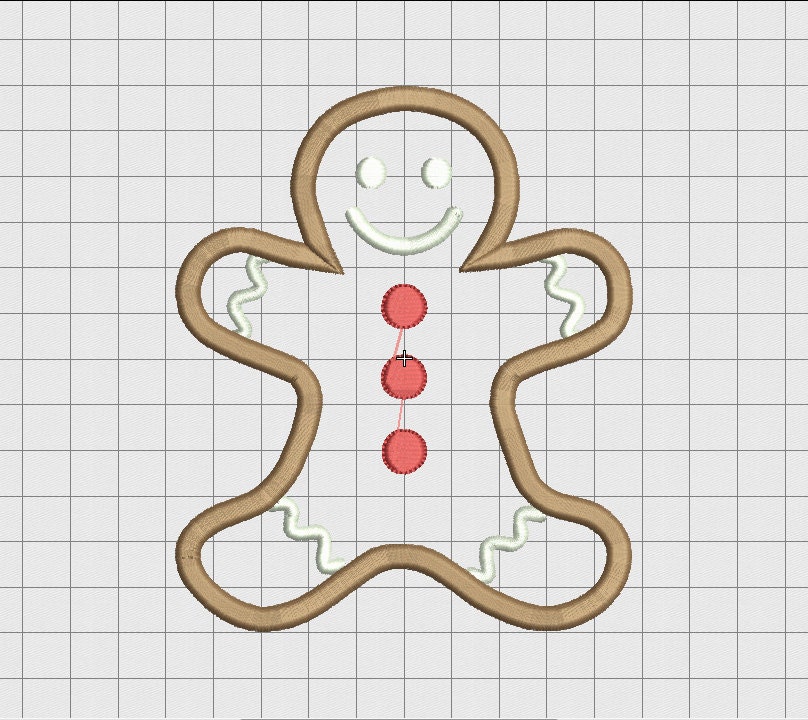 Gingerbread Man Applique Embroidery Design in 3x3 4x4 5x5 and 6x6 Sizes ...