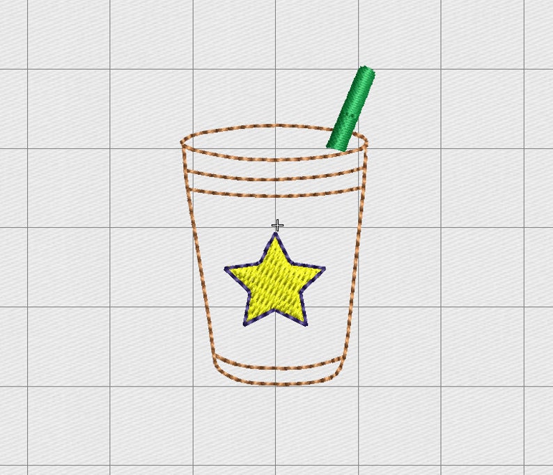 Cup Star Felt Embroidery Design in .75 1 1.5 - Etsy