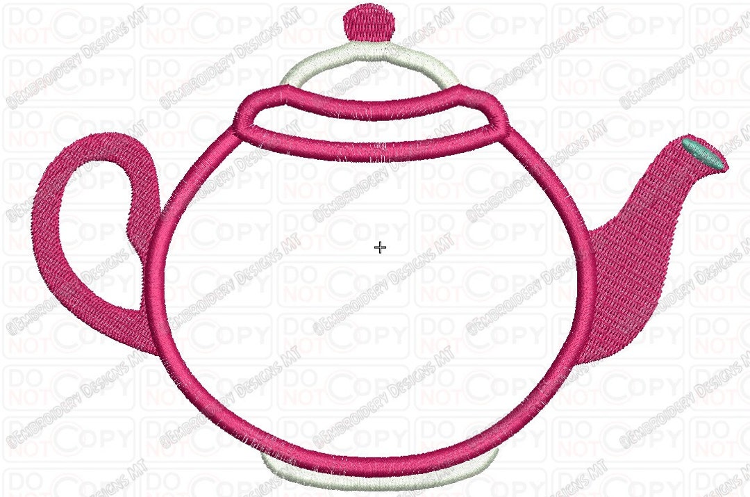 Classic Teapot Applique Embroidery Design in 4x4 and 5x7 Sizes - Etsy