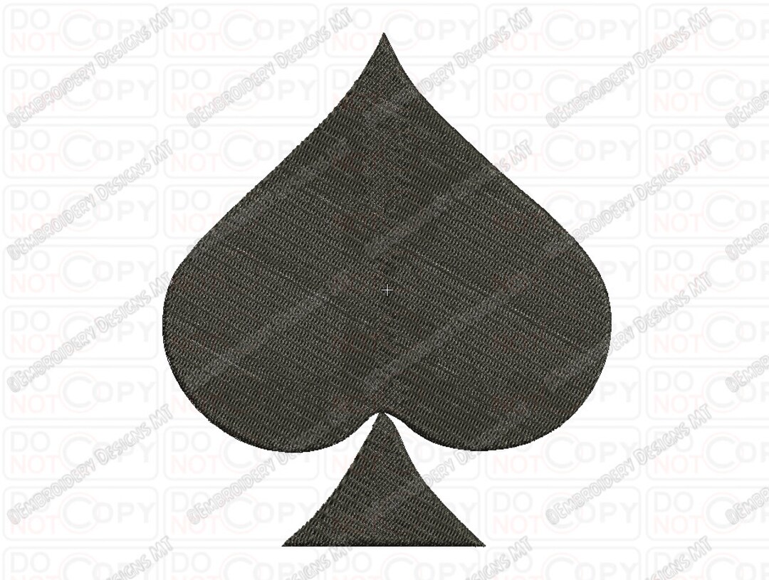 Spade Playing Cards Embroidery Design in 1x1 2x2 3x3 4x4 and 5x7 Sizes ...