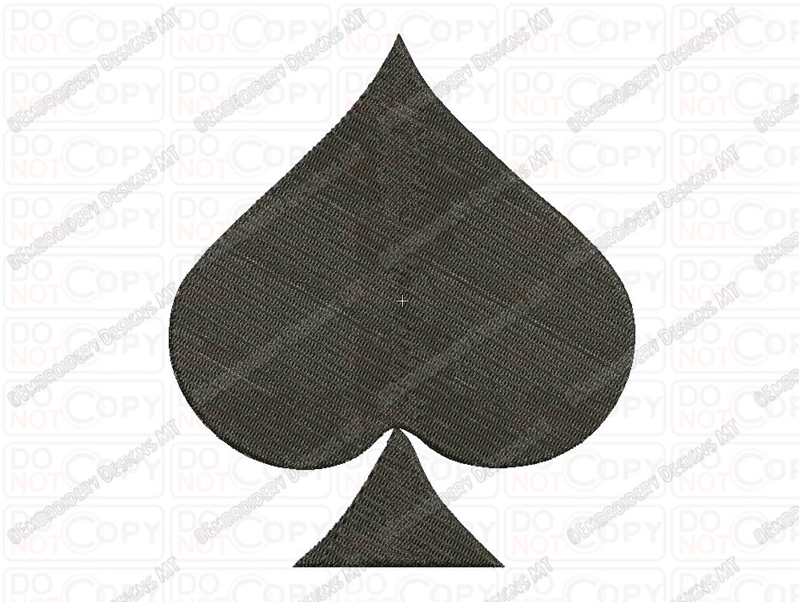 Spade Playing Cards Embroidery Design in 1x1 2x2 3x3 4x4 and - Etsy