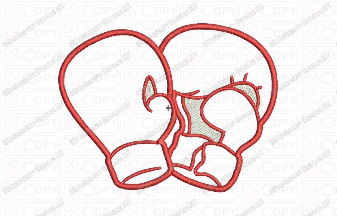 Boxing Gloves Applique Embroidery Design in 3x3 4x4 and 5x7 Sizes - Etsy