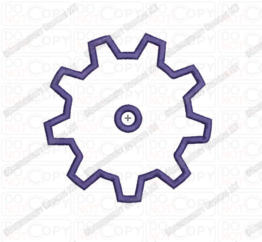 Gear Cogwheel Applique Embroidery Design in 3x3 4x4 and 5x7 Sizes - Etsy