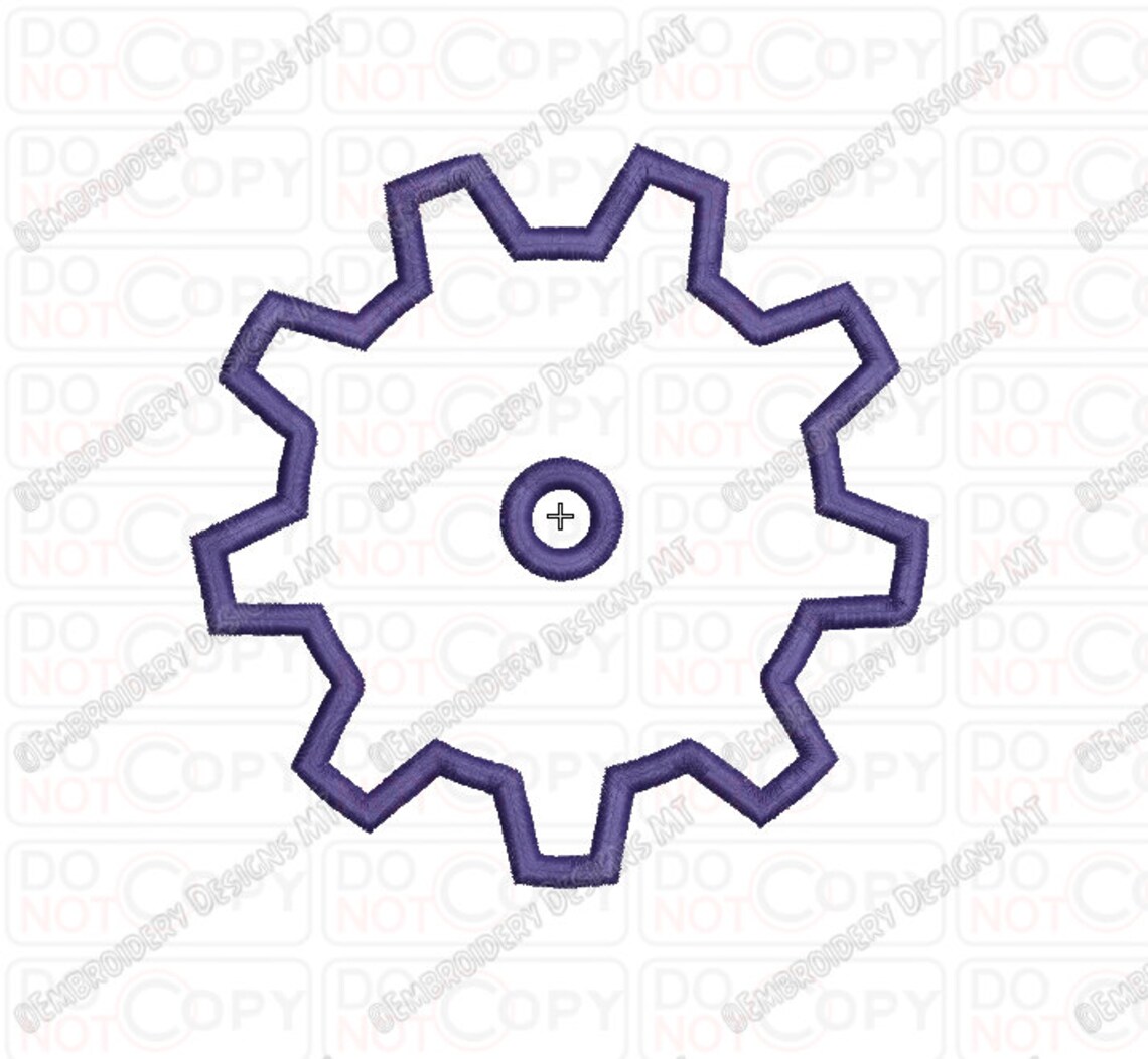 Gear Cogwheel Applique Embroidery Design in 3x3 4x4 and 5x7 - Etsy