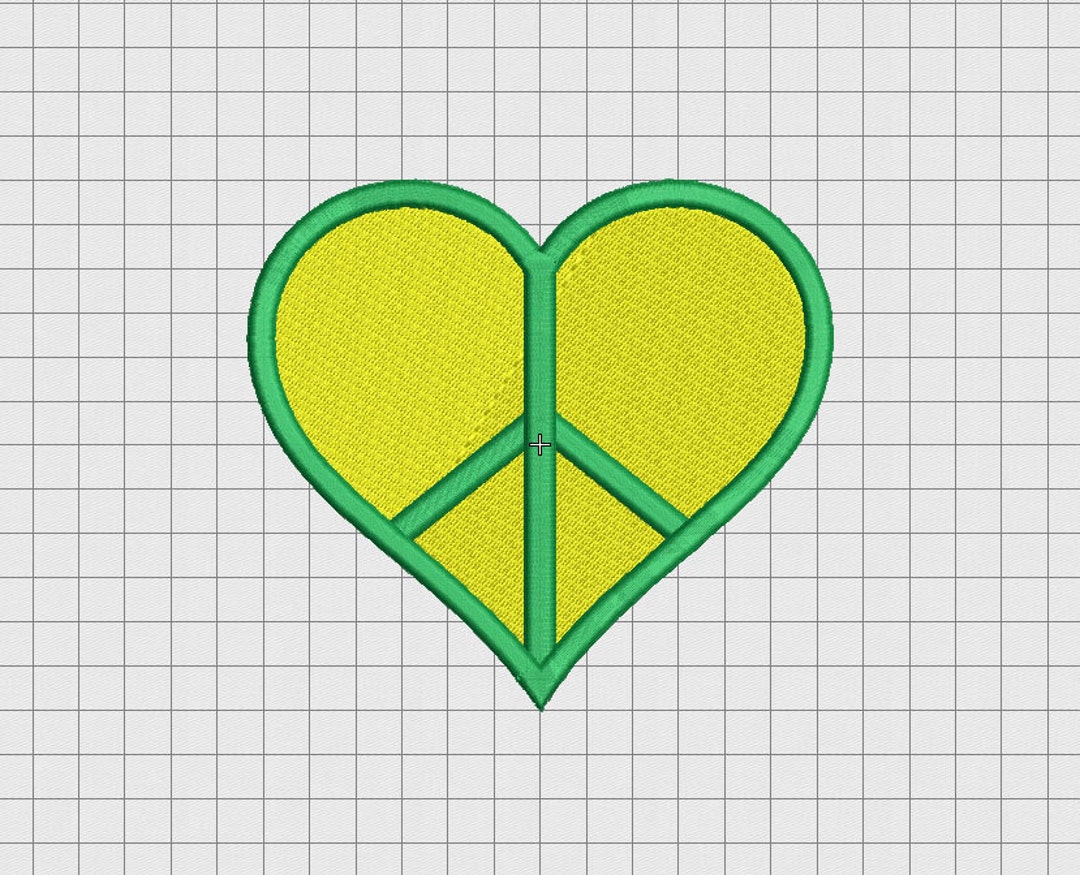 Heart Peace Sign Embroidery Design in 2x2 3x3 4x4 and 5x5 Sizes - Etsy
