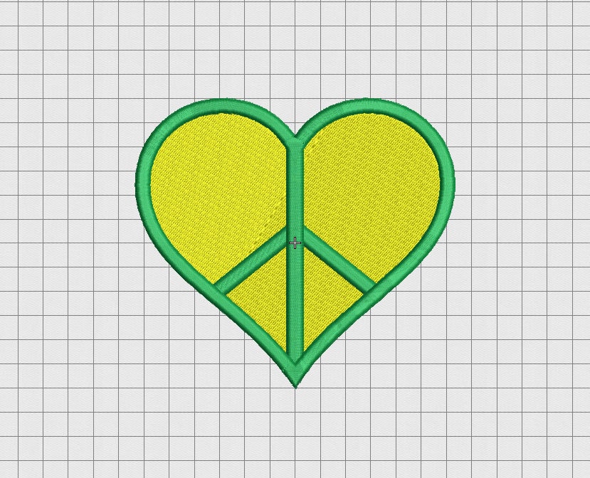 Heart Peace Sign Embroidery Design in 2x2 3x3 4x4 and 5x5 | Etsy
