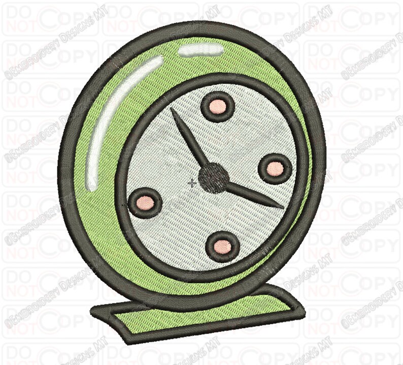 Clock Alarm Full Stitch Embroidery Design in 3x3 4x4 5x7 | Etsy