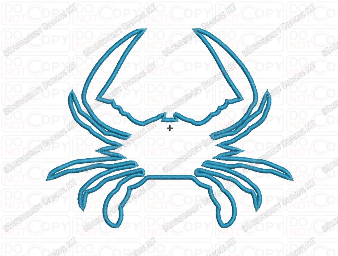 Blue Crab Applique Embroidery Design in 4x4 and 5x7 Sizes - Etsy