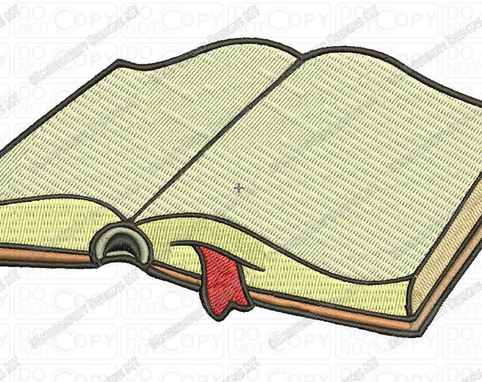 Open Book With Bookmark Back to School Embroidery Design in - Etsy
