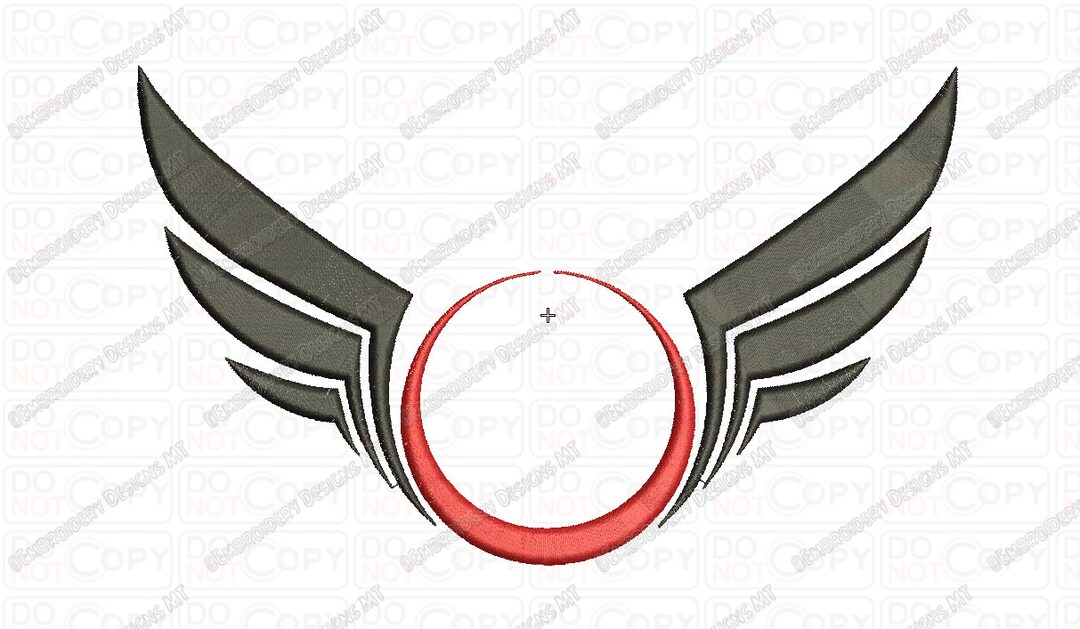 Wings With Circle Embroidery Design in 3x3 4x4 and 5x7 Sizes - Etsy