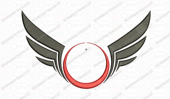 Wings With Circle Embroidery Design in 3x3 4x4 and 5x7 Sizes | Etsy