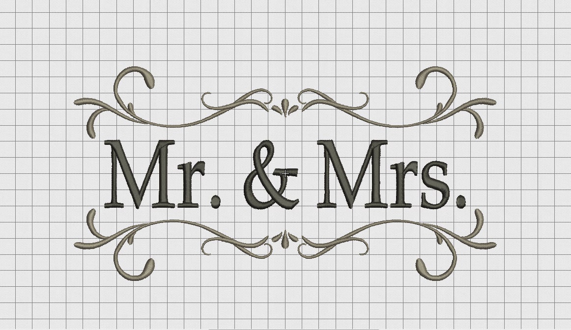 Mr. and Mrs. Simple Wedding Announcement Embroidery Design in - Etsy