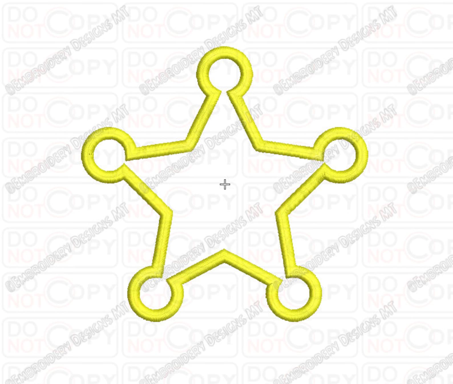 Sheriff 5 Point Star Applique Embroidery Design in 3x3 4x4 and 5x7 ...