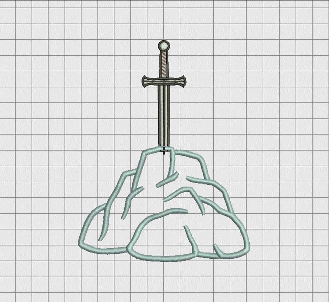 Sword in Stone Applique Embroidery Design in 4x4 5x5 6x6 and 7x7 Sizes ...