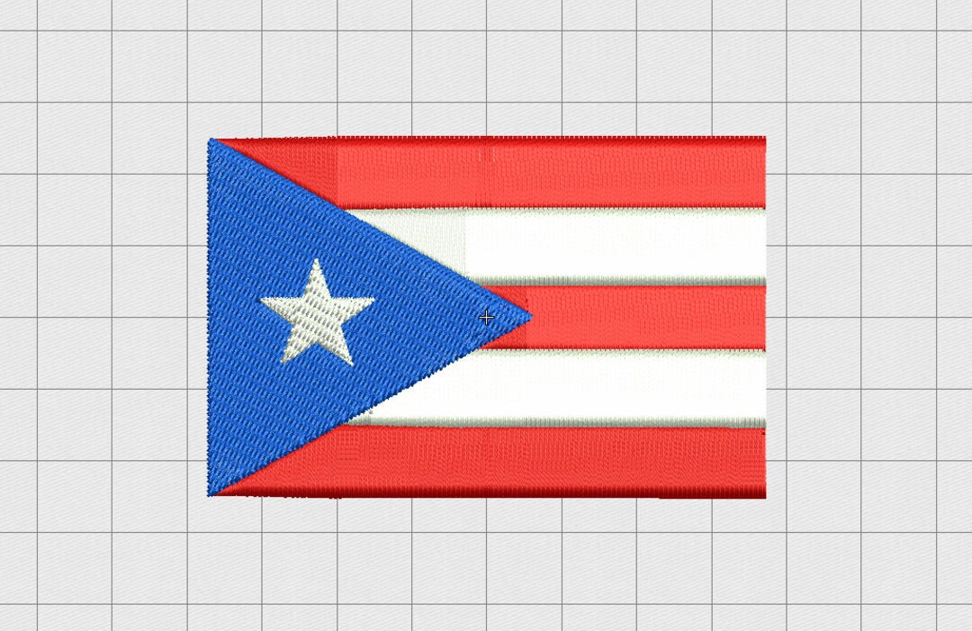 Puerto Rico Country Flag Embroidery Design in 2x2 3x3 4x4 and 5x7 Sizes ...