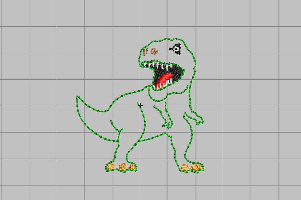 Scary T-rex Felt Dinosaur Applique Embroidery Design in | Etsy
