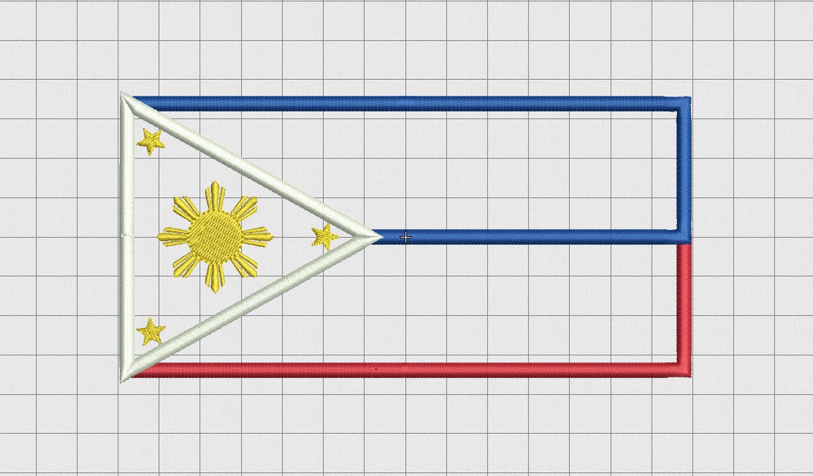 Philippines Country Flag Applique Embroidery Design in 4x4 and | Etsy