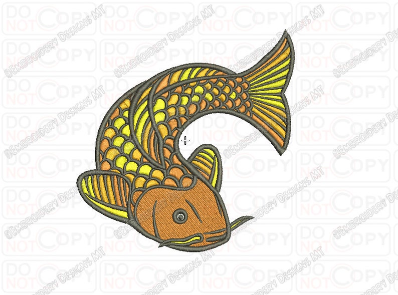 Koi Fish Embroidery Design in 3x3 4x4 and 5x5 Sizes - Etsy