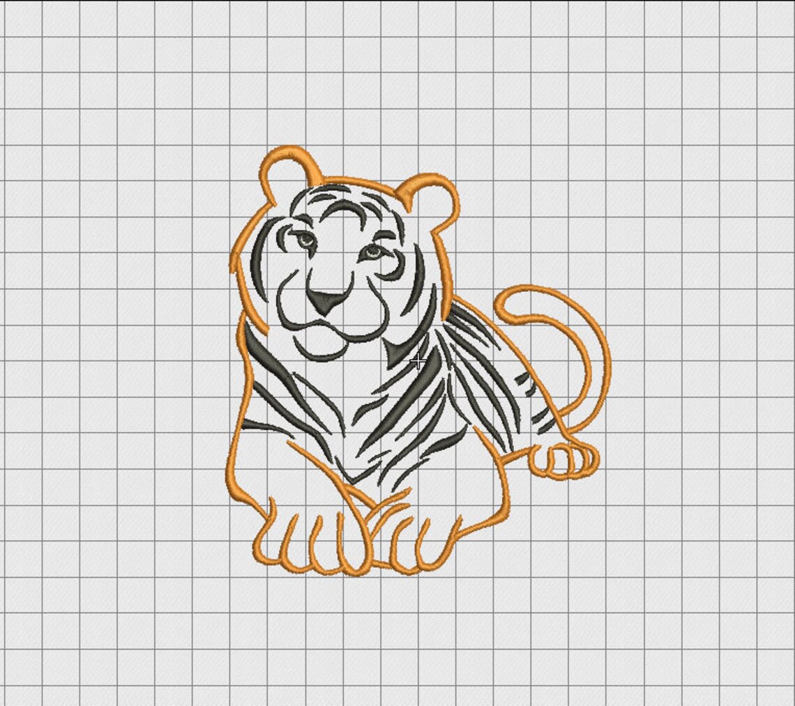 Tiger Realistic Applique Embroidery Design in 3x3 4x4 5x5 and 6x6 Sizes ...