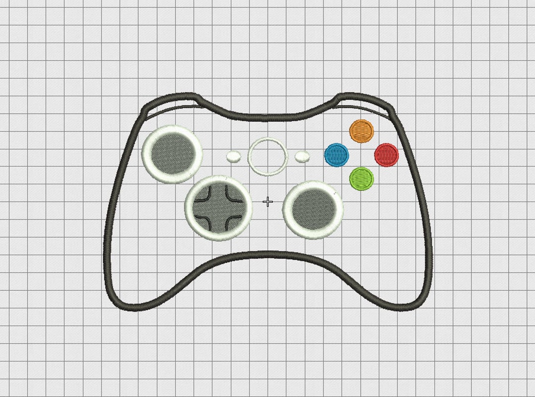 Video Game Controller Microsoft Xbox 360 Style Applique Embroidery ...