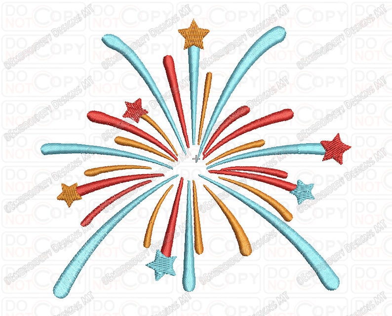 Fireworks Embroidery Design in 2x2 3x3 4x4 and 5x7 Sizes - Etsy