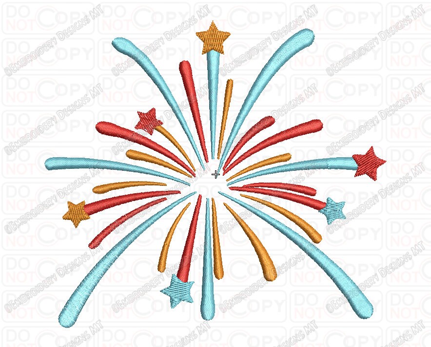 Fireworks Embroidery Design in 2x2 3x3 4x4 and 5x7 Sizes - Etsy