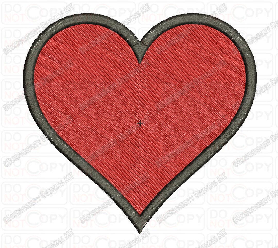 Heart Outline Valentine Embroidery Design in 1x1 2x2 3x3 4x4 and 5x7 ...