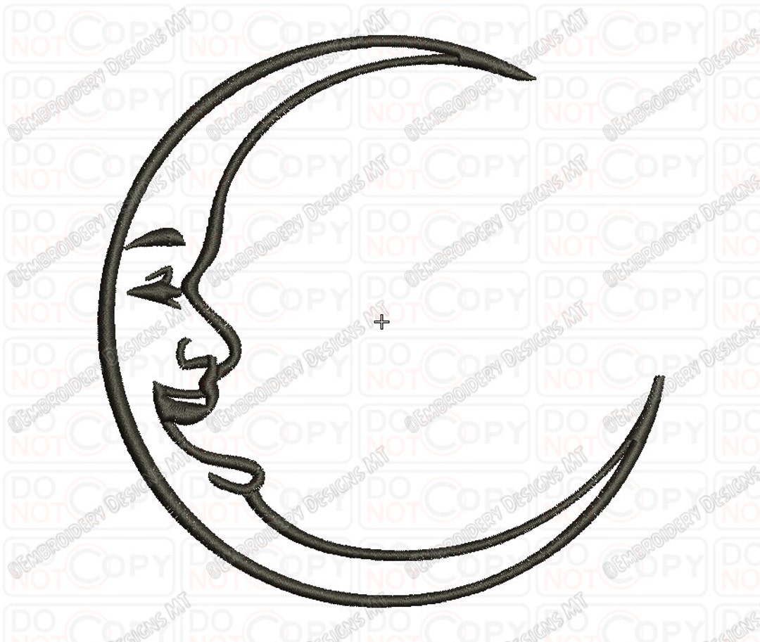 Moon Face Applique Embroidery Design in 3x3 4x4 and 5x7 Sizes - Etsy