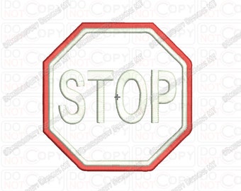 Stop Sign Road Sign Embroidery Design in 2x2 3x3 4x4 and 5x7 | Etsy