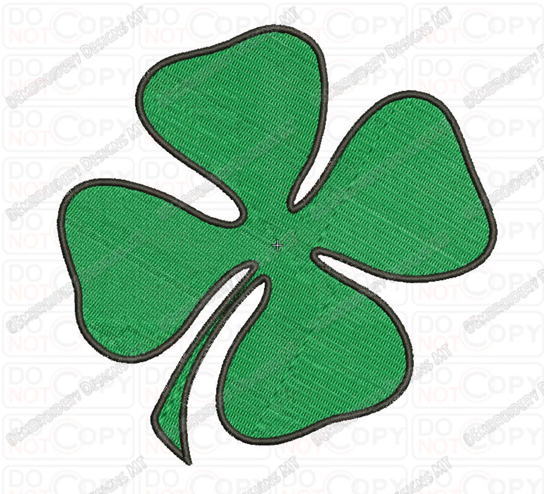 4 Leaf Clover Four Embroidery Design in 1x1 2x2 3x3 4x4 and 5x5 Sizes ...
