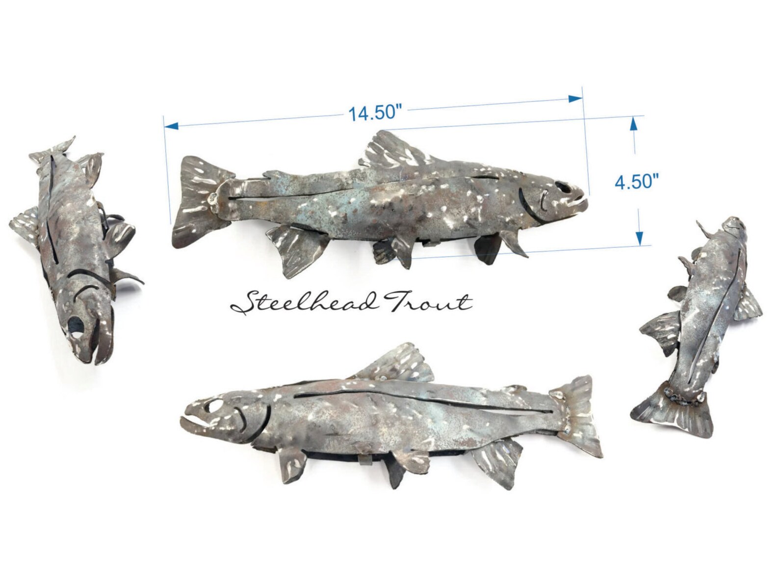 Steelhead Trout Metal Art Sculpture for the Garden, Fish Garden Art ...